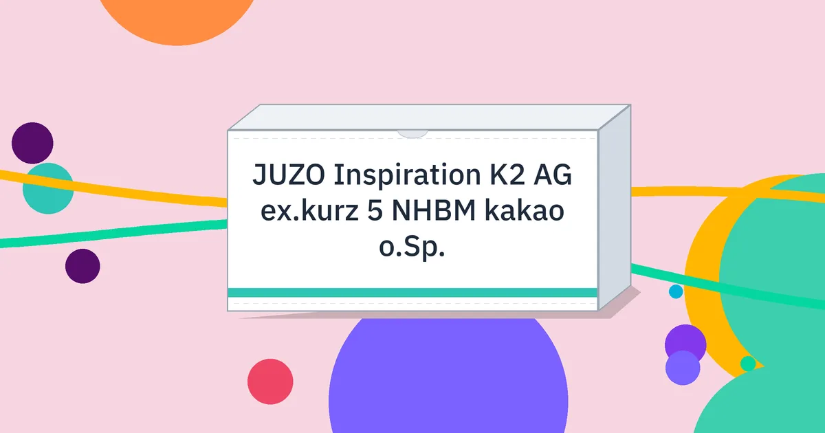 Symbolbild: Packung mit der Aufschrift JUZO Inspiration K2 AG ex.kurz 5 NHBM kakao o.Sp. (PZN 14951874) – Verfügbarkeit und Bezug in Apotheken in Frankfurt am Main
