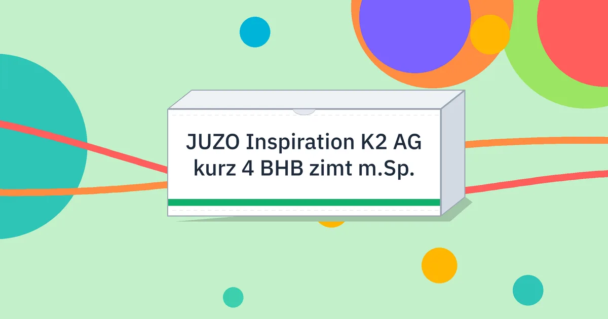 Symbolbild: Packung mit der Aufschrift JUZO Inspiration K2 AG kurz 4 BHB zimt m.Sp. (PZN 14834039) – Verfügbarkeit und Bezug in Apotheken in Frankfurt am Main