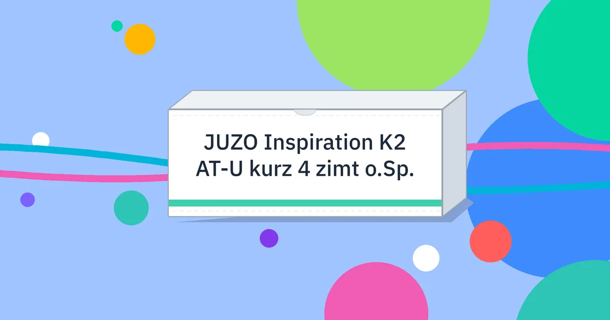 Symbolbild: Packung mit der Aufschrift JUZO Inspiration K2 AT-U kurz 4 zimt o.Sp. (PZN 14929254) – Verfügbarkeit und Bezug in Apotheken in Frankfurt am Main