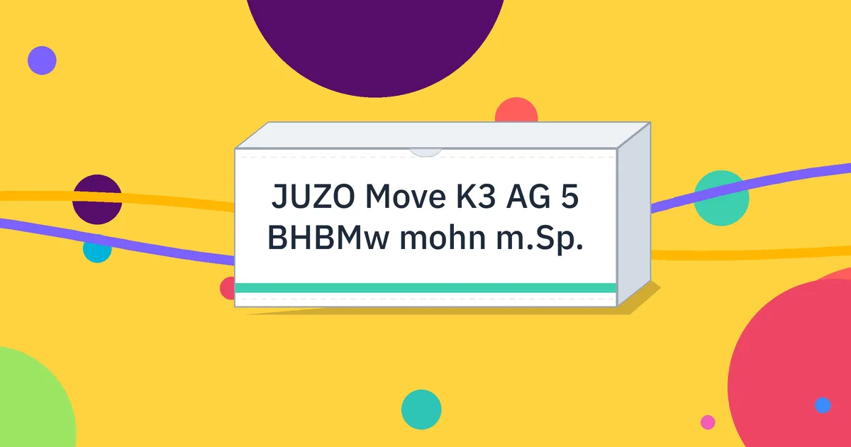 Symbolbild: Packung mit der Aufschrift JUZO Move K3 AG 5 BHBMw mohn m.Sp. (PZN 18588198) – Verfügbarkeit und Bezug in Apotheken in Frankfurt am Main