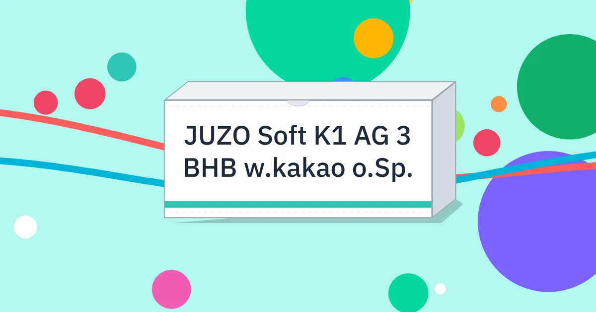 Symbolbild: Packung mit der Aufschrift JUZO Soft K1 AG 3 BHB w.kakao o.Sp. (PZN 14837776) – Verfügbarkeit und Bezug in Apotheken in Frankfurt am Main
