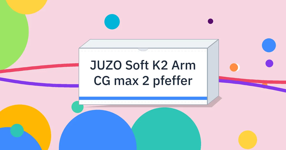 Symbolbild: Packung mit der Aufschrift JUZO Soft K2 Arm CG max 2 pfeffer (PZN 15513739) – Verfügbarkeit und Bezug in Apotheken in Frankfurt am Main