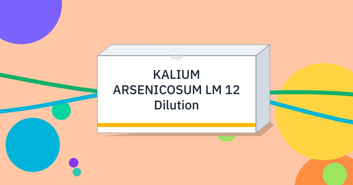 Symbolbild: Packung mit der Aufschrift KALIUM ARSENICOSUM LM 12 Dilution (PZN 12917011) – Verfügbarkeit und Bezug in Apotheken in Frankfurt am Main