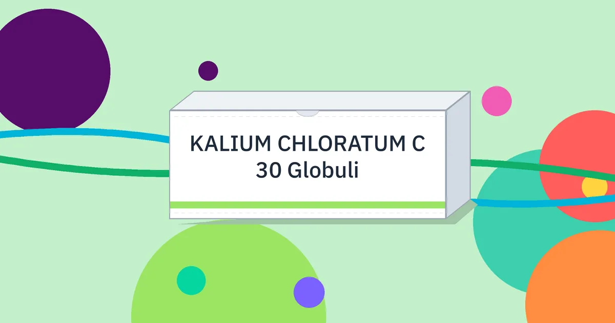 Symbolbild: Packung mit der Aufschrift KALIUM CHLORATUM C 30 Globuli (PZN 04222878) – Verfügbarkeit und Bezug in Apotheken in Frankfurt am Main