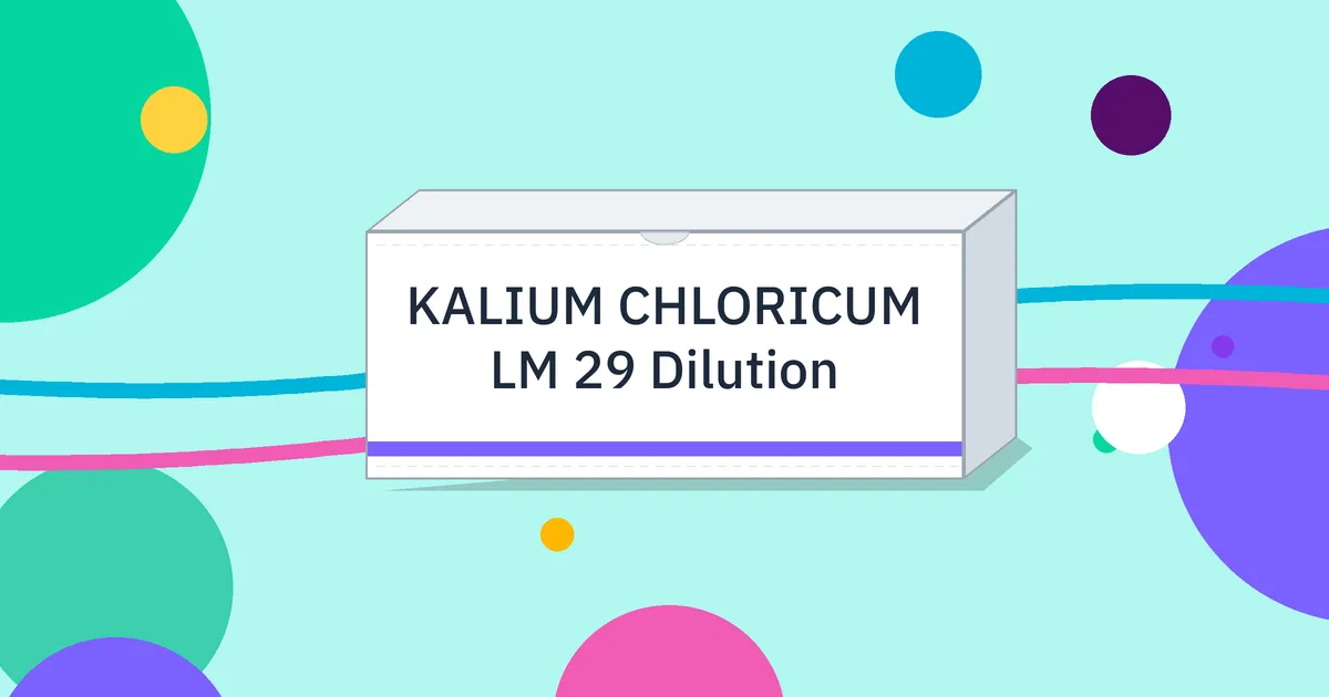 Symbolbild: Packung mit der Aufschrift KALIUM CHLORICUM LM 29 Dilution (PZN 12918921) – Verfügbarkeit und Bezug in Apotheken in Frankfurt am Main