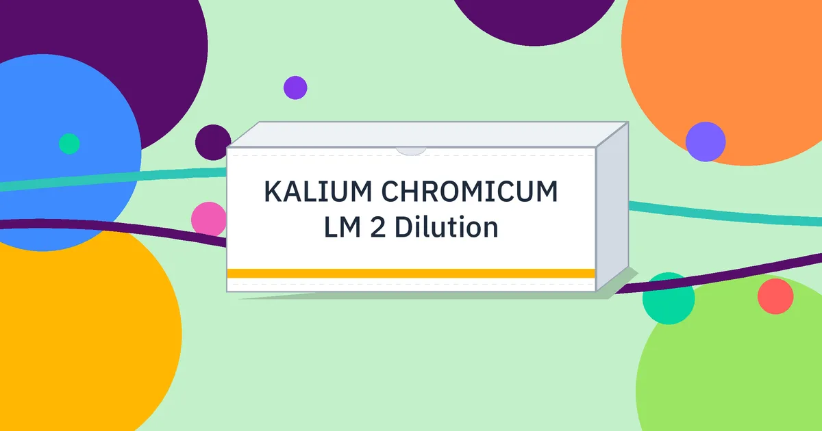 Symbolbild: Packung mit der Aufschrift KALIUM CHROMICUM LM 2 Dilution (PZN 12919085) – Verfügbarkeit und Bezug in Apotheken in Frankfurt am Main
