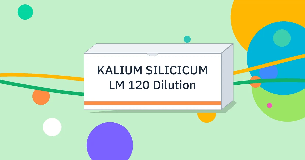 Symbolbild: Packung mit der Aufschrift KALIUM SILICICUM LM 120 Dilution (PZN 12926205) – Verfügbarkeit und Bezug in Apotheken in Frankfurt am Main