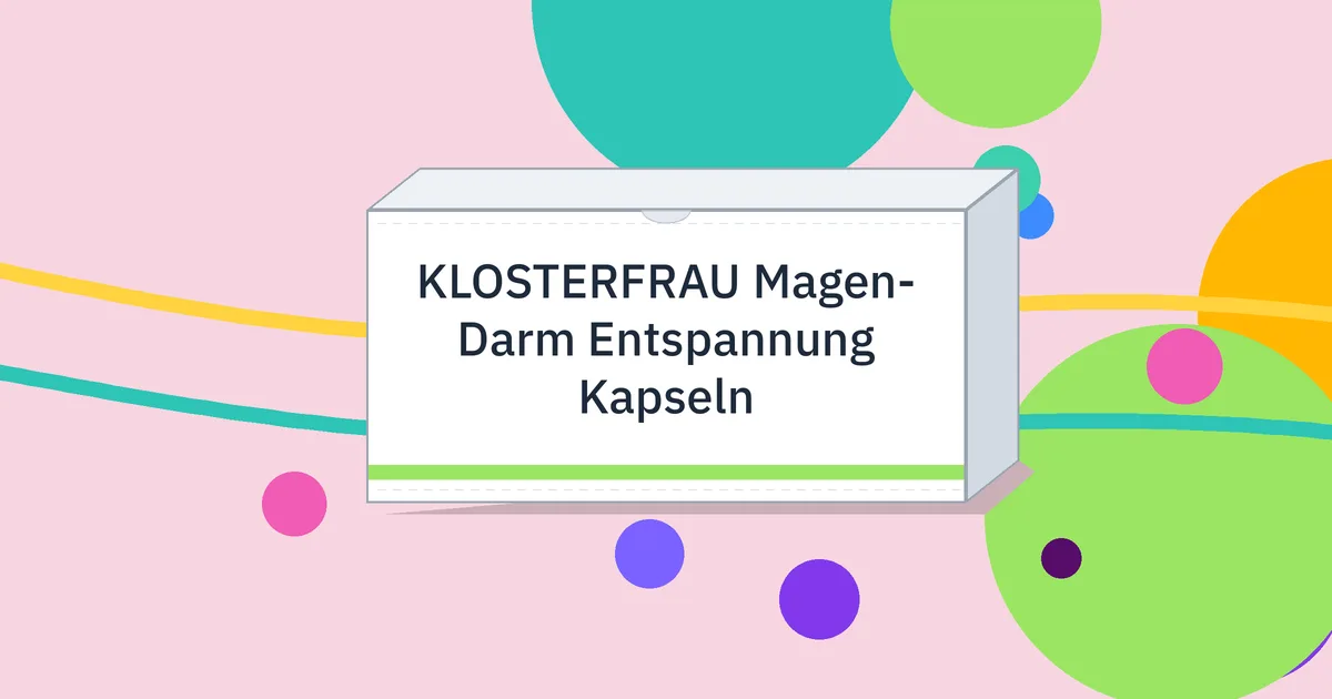 Symbolbild: Packung mit der Aufschrift KLOSTERFRAU Magen-Darm Entspannung Kapseln (PZN 10917219) – Verfügbarkeit und Bezug in Apotheken in Frankfurt am Main