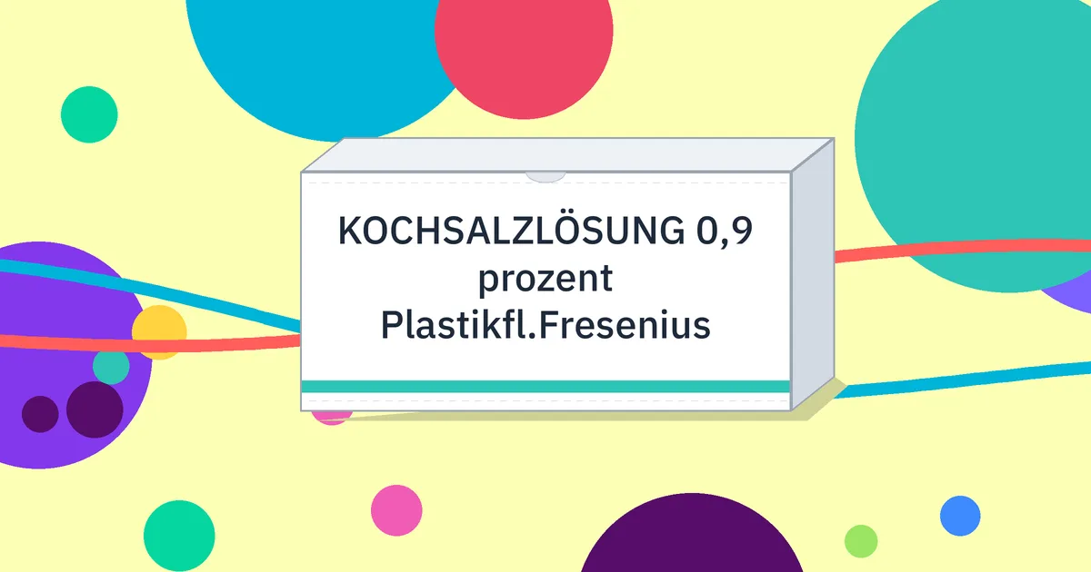 Symbolbild: Packung mit der Aufschrift KOCHSALZLÖSUNG 0,9 prozent Plastikfl.Fresenius (PZN 04976844) – Verfügbarkeit und Bezug in Apotheken in Frankfurt am Main