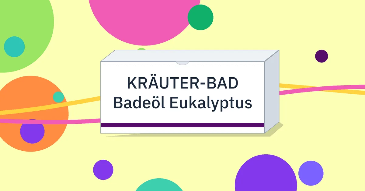 Symbolbild: Packung mit der Aufschrift KRÄUTER-BAD Badeöl Eukalyptus (PZN 14263068) – Verfügbarkeit und Bezug in Apotheken in Frankfurt am Main