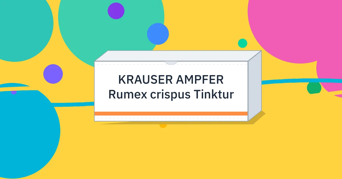 Symbolbild: Packung mit der Aufschrift KRAUSER AMPFER Rumex crispus Tinktur (PZN 18217757) – Verfügbarkeit und Bezug in Apotheken in Frankfurt am Main