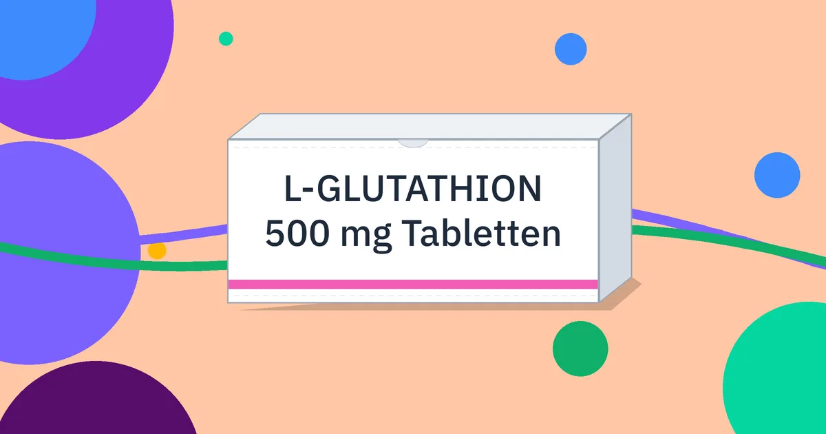 Symbolbild: Packung mit der Aufschrift L-GLUTATHION 500 mg Tabletten (PZN 13835249) – Verfügbarkeit und Bezug in Apotheken in Frankfurt am Main