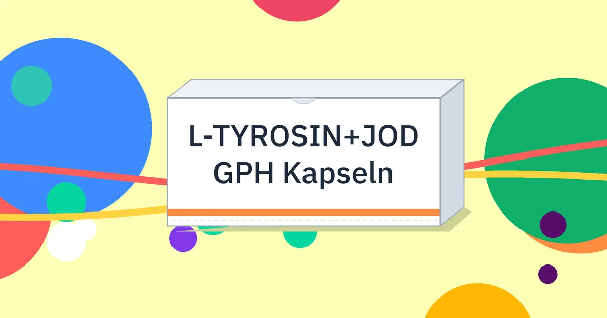 Symbolbild: Packung mit der Aufschrift L-TYROSIN+JOD GPH Kapseln (PZN 07604037) – Verfügbarkeit und Bezug in Apotheken in Frankfurt am Main