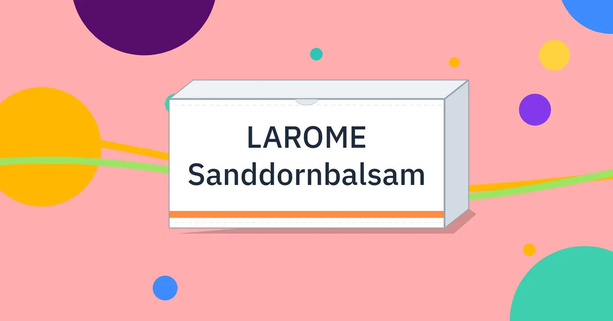Symbolbild: Packung mit der Aufschrift LAROME Sanddornbalsam (PZN 01309308) – Verfügbarkeit und Bezug in Apotheken in Frankfurt am Main
