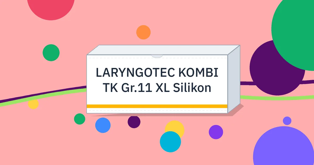 Symbolbild: Packung mit der Aufschrift LARYNGOTEC KOMBI TK Gr.11 XL Silikon (PZN 03310563) – Verfügbarkeit und Bezug in Apotheken in Frankfurt am Main