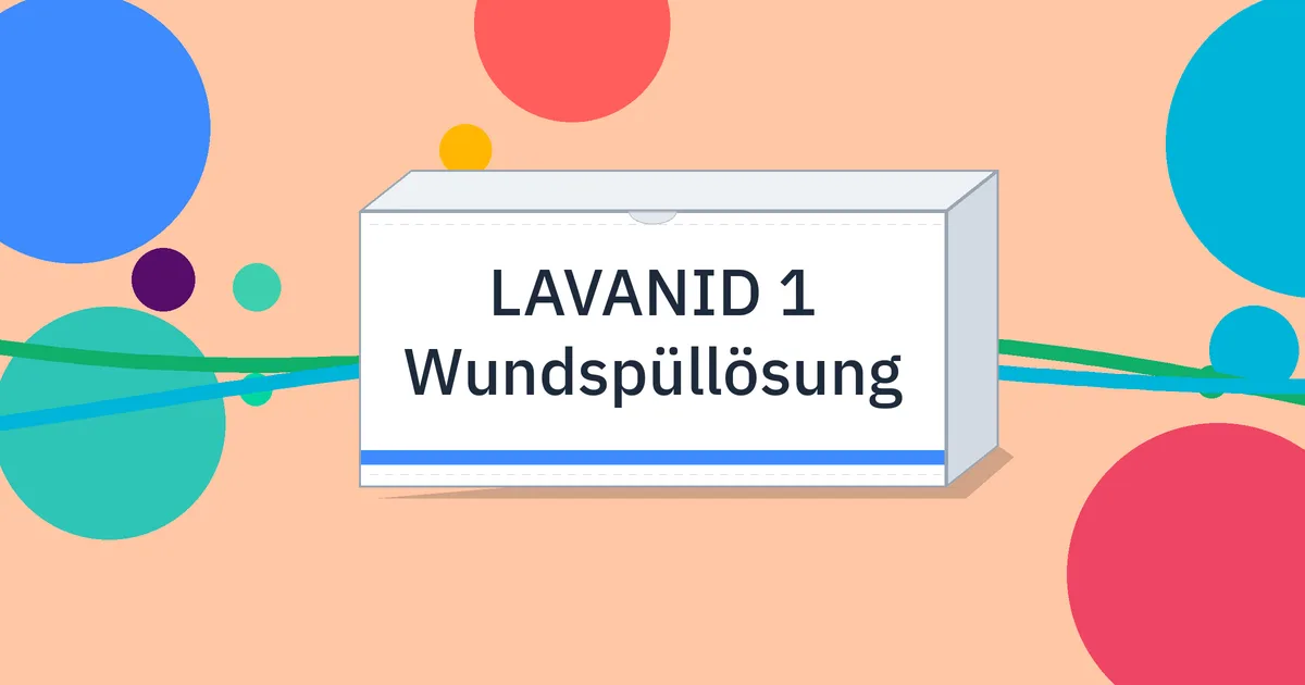 Symbolbild: Packung mit der Aufschrift LAVANID 1 Wundspüllösung (PZN 18730986) – Verfügbarkeit und Bezug in Apotheken in Frankfurt am Main