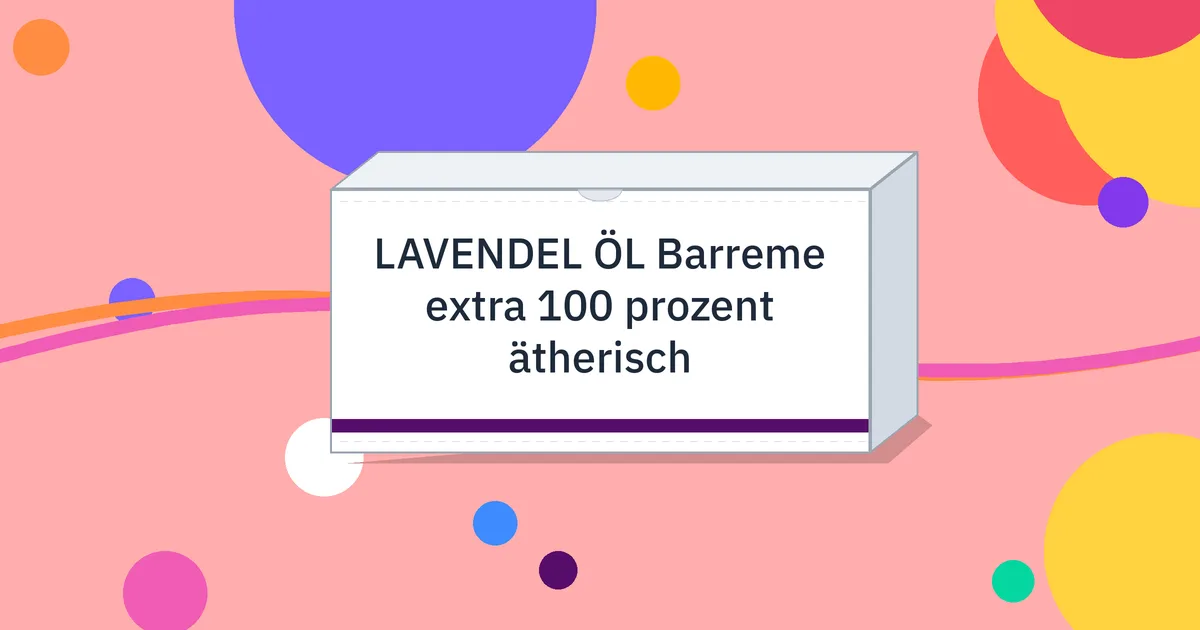 Symbolbild: Packung mit der Aufschrift LAVENDEL ÖL Barreme extra 100 prozent ätherisch (PZN 07205797) – Verfügbarkeit und Bezug in Apotheken in Frankfurt am Main
