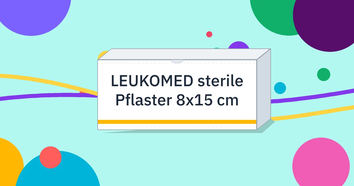 Symbolbild: Packung mit der Aufschrift LEUKOMED sterile Pflaster 8x15 cm (PZN 01050945) – Verfügbarkeit und Bezug in Apotheken in Frankfurt am Main