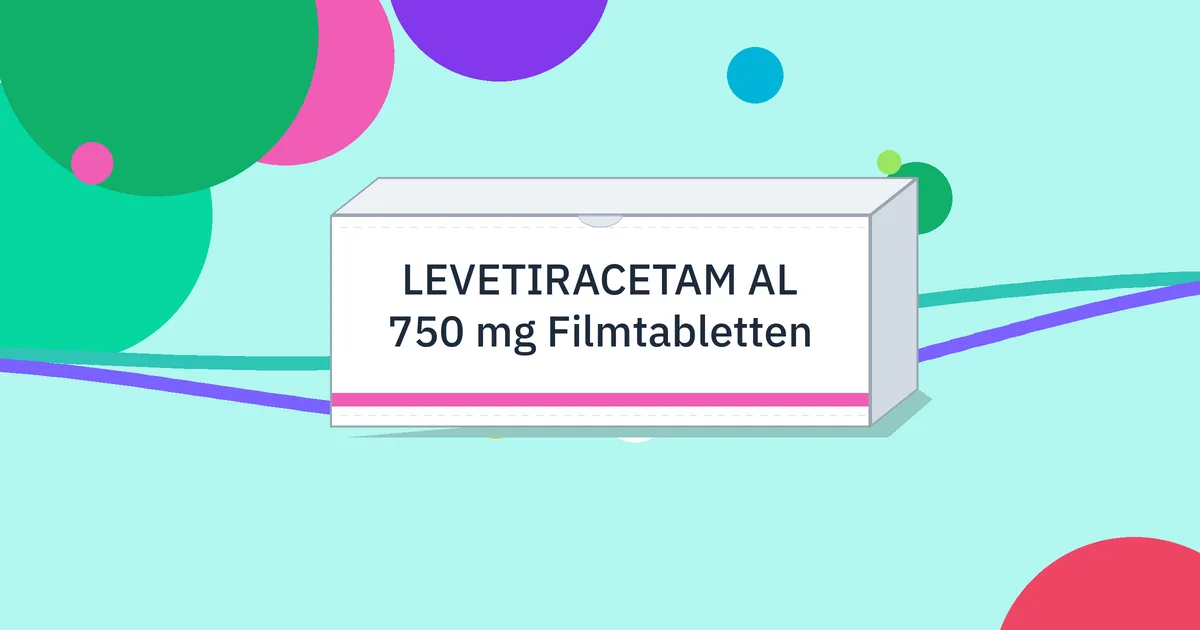 Symbolbild: Packung mit der Aufschrift LEVETIRACETAM AL 750 mg Filmtabletten (PZN 09228868) – Verfügbarkeit und Bezug in Apotheken in Frankfurt am Main