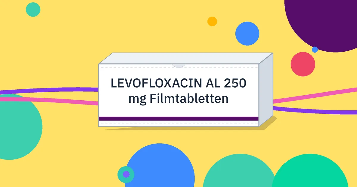Symbolbild: Packung mit der Aufschrift LEVOFLOXACIN AL 250 mg Filmtabletten (PZN 06122448) – Verfügbarkeit und Bezug in Apotheken in Frankfurt am Main