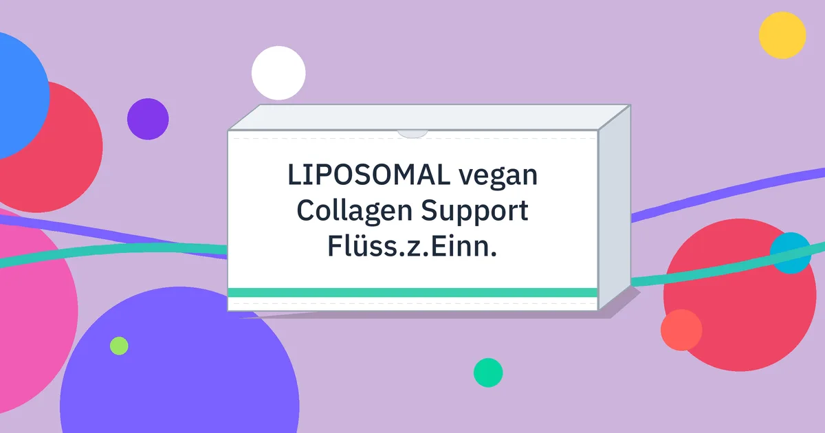 Symbolbild: Packung mit der Aufschrift LIPOSOMAL vegan Collagen Support Flüss.z.Einn. (PZN 19407218) – Verfügbarkeit und Bezug in Apotheken in Frankfurt am Main