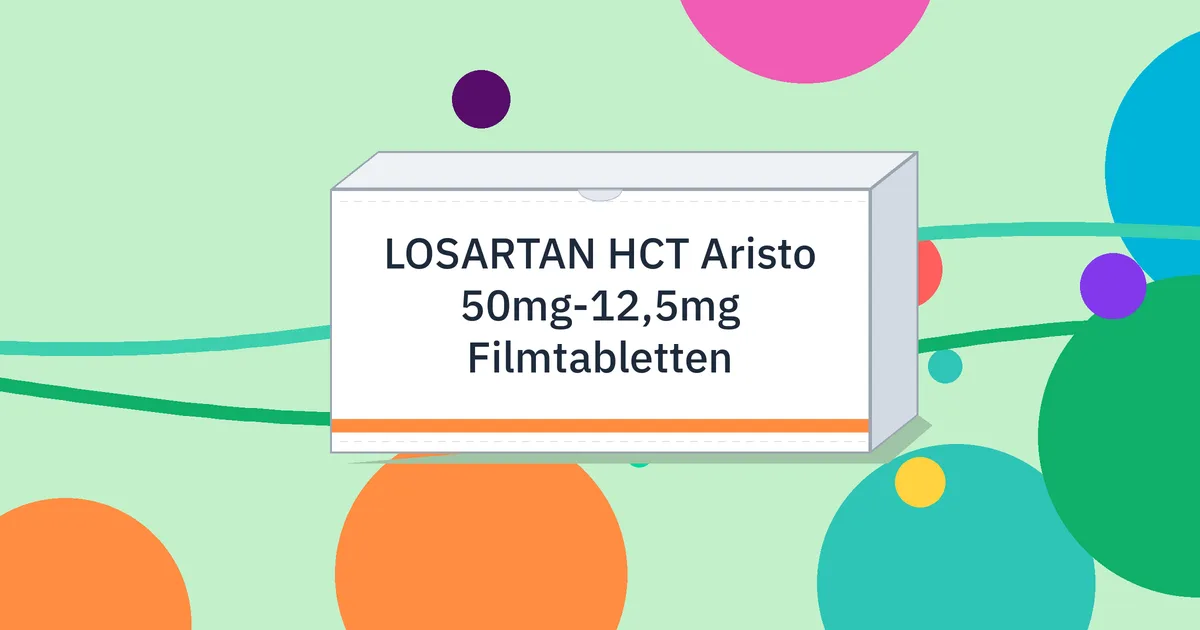 Symbolbild: Packung mit der Aufschrift LOSARTAN HCT Aristo 50mg-12,5mg Filmtabletten (PZN 07510626) – Verfügbarkeit und Bezug in Apotheken in Frankfurt am Main