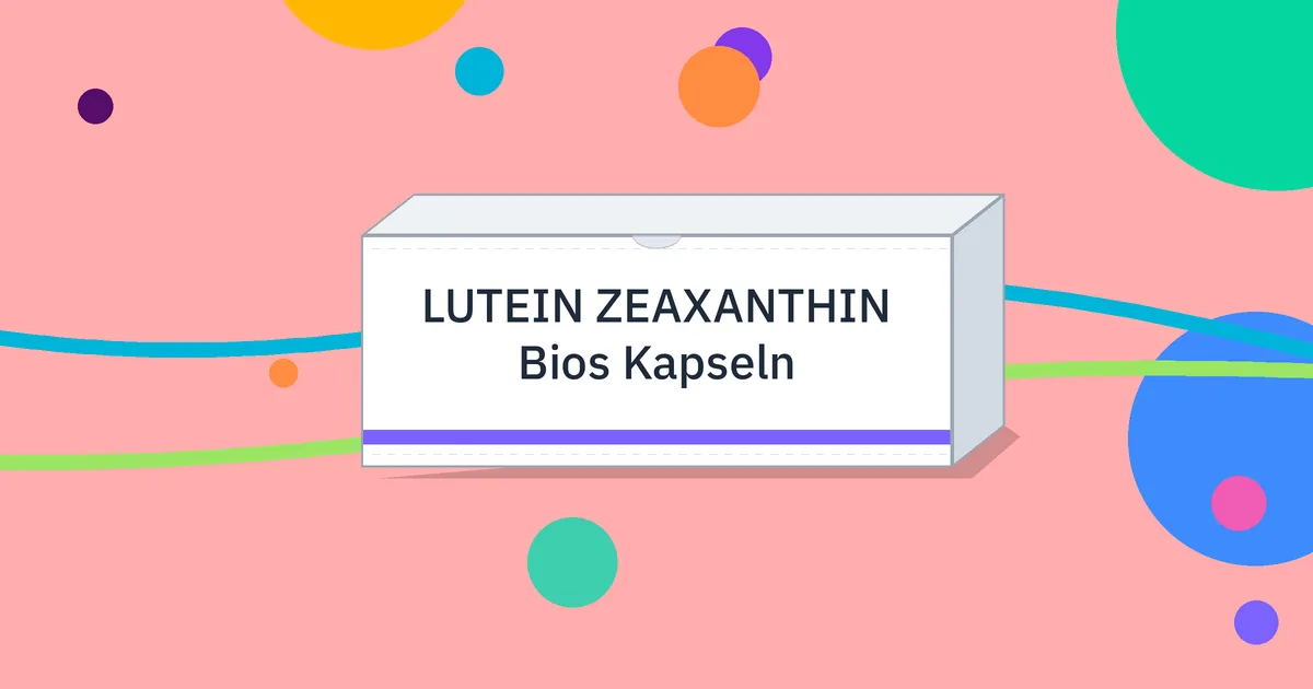 Symbolbild: Packung mit der Aufschrift LUTEIN ZEAXANTHIN Bios Kapseln (PZN 01035035) – Verfügbarkeit und Bezug in Apotheken in Frankfurt am Main