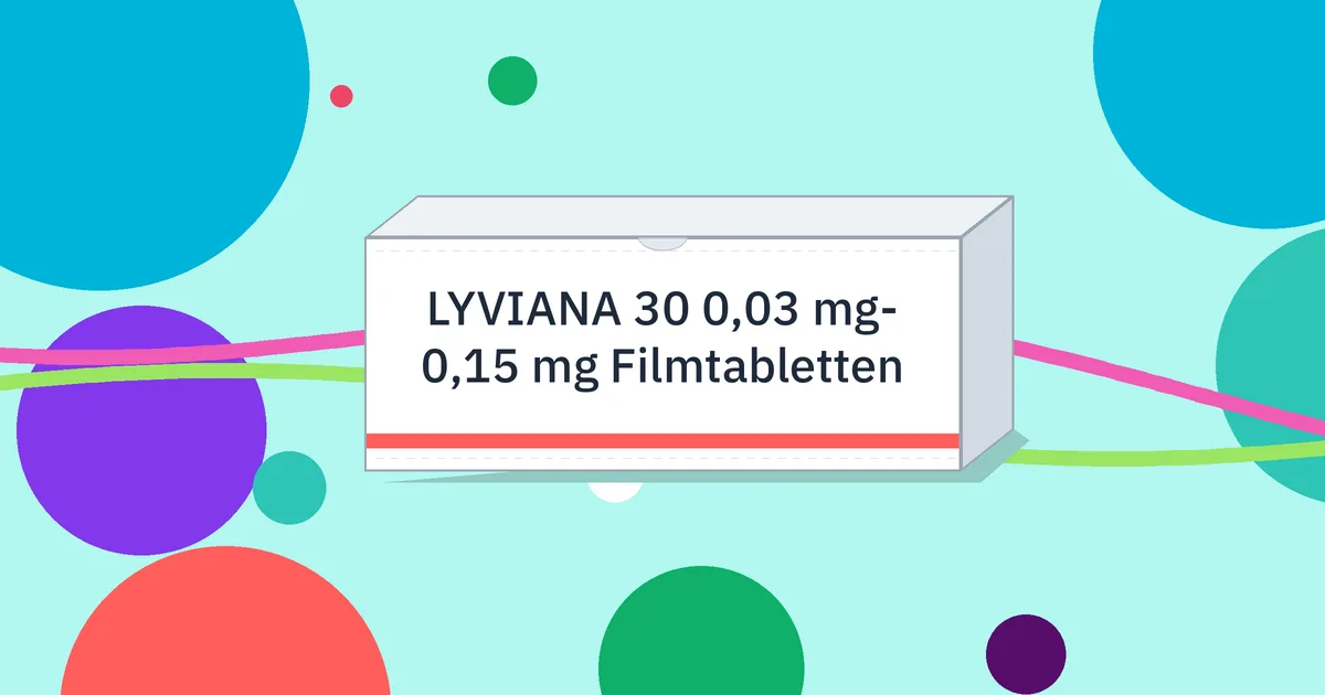 Symbolbild: Packung mit der Aufschrift LYVIANA 30 0,03 mg-0,15 mg Filmtabletten (PZN 18080264) – Verfügbarkeit und Bezug in Apotheken in Frankfurt am Main