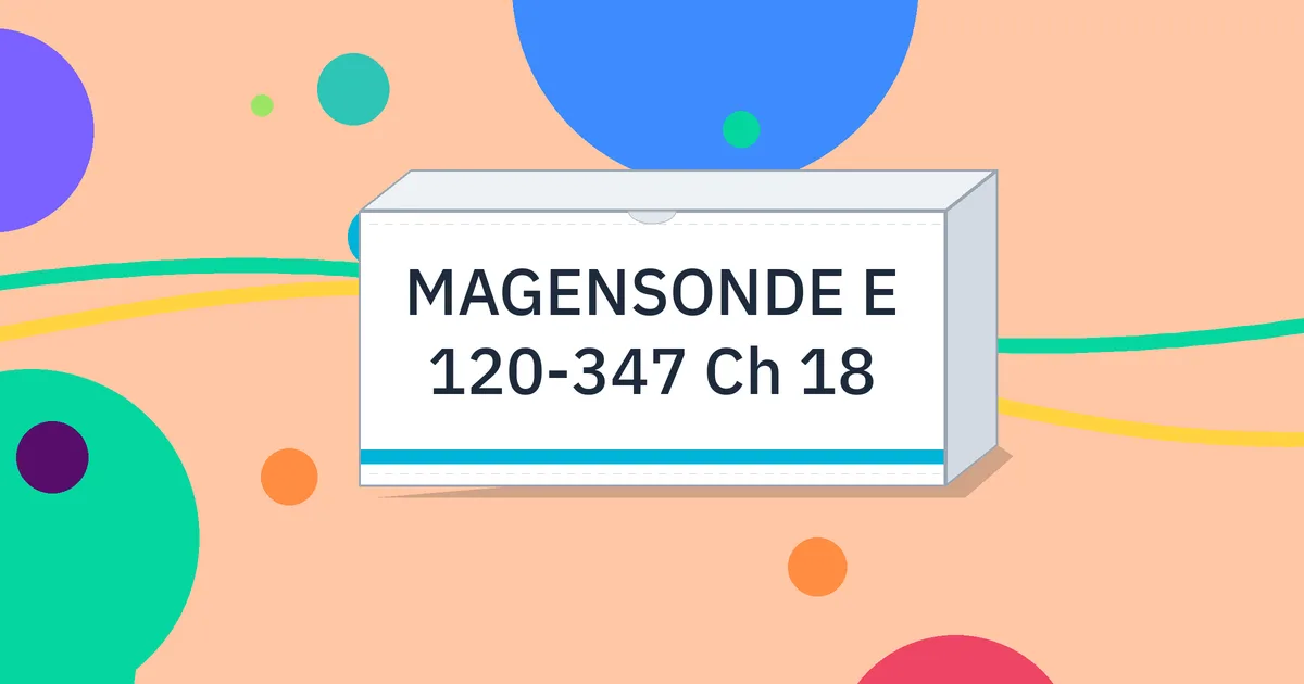 Symbolbild: Packung mit der Aufschrift MAGENSONDE E 120-347 Ch 18 (PZN 02442446) – Verfügbarkeit und Bezug in Apotheken in Frankfurt am Main