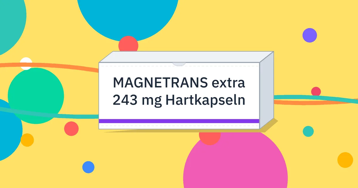 Symbolbild: Packung mit der Aufschrift MAGNETRANS extra 243 mg Hartkapseln (PZN 04192999) – Verfügbarkeit und Bezug in Apotheken in Frankfurt am Main
