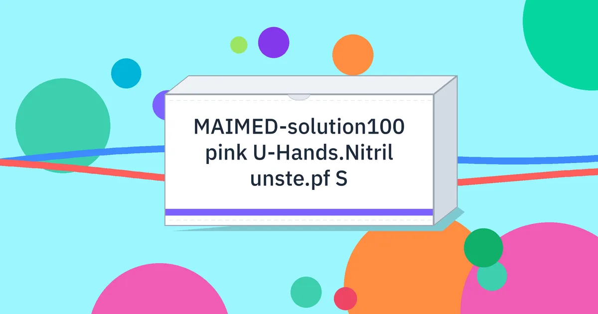 Symbolbild: Packung mit der Aufschrift MAIMED-solution100 pink U-Hands.Nitril unste.pf S (PZN 13359145) – Verfügbarkeit und Bezug in Apotheken in Frankfurt am Main
