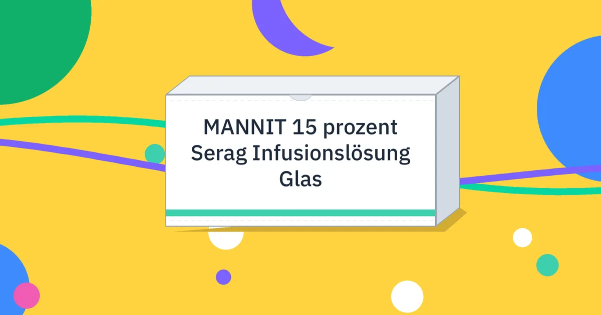 Symbolbild: Packung mit der Aufschrift MANNIT 15 prozent Serag Infusionslösung Glas (PZN 08774379) – Verfügbarkeit und Bezug in Apotheken in Frankfurt am Main