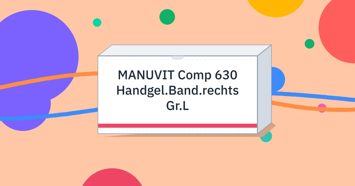 Symbolbild: Packung mit der Aufschrift MANUVIT Comp 630 Handgel.Band.rechts Gr.L (PZN 09403751) – Verfügbarkeit und Bezug in Apotheken in Frankfurt am Main