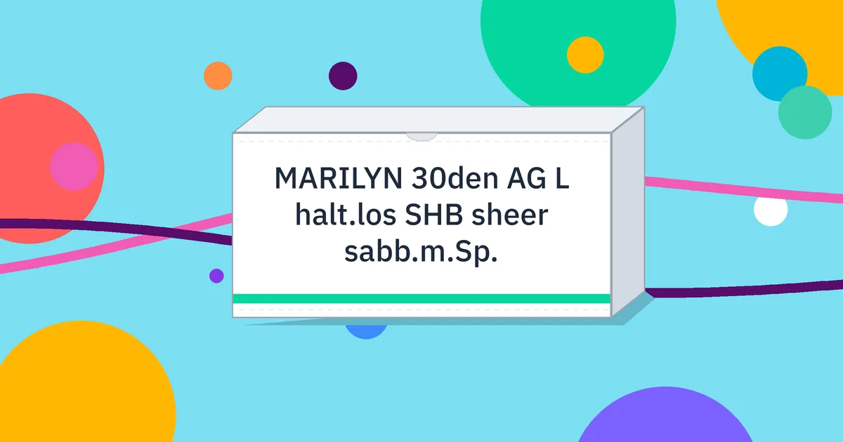 Symbolbild: Packung mit der Aufschrift MARILYN 30den AG L halt.los SHB sheer sabb.m.Sp. (PZN 16186320) – Verfügbarkeit und Bezug in Apotheken in Frankfurt am Main