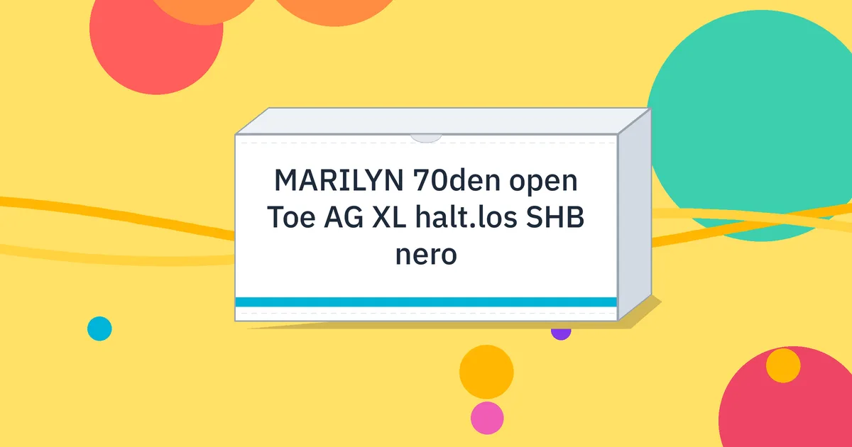 Symbolbild: Packung mit der Aufschrift MARILYN 70den open Toe AG XL halt.los SHB nero (PZN 16188069) – Verfügbarkeit und Bezug in Apotheken in Frankfurt am Main