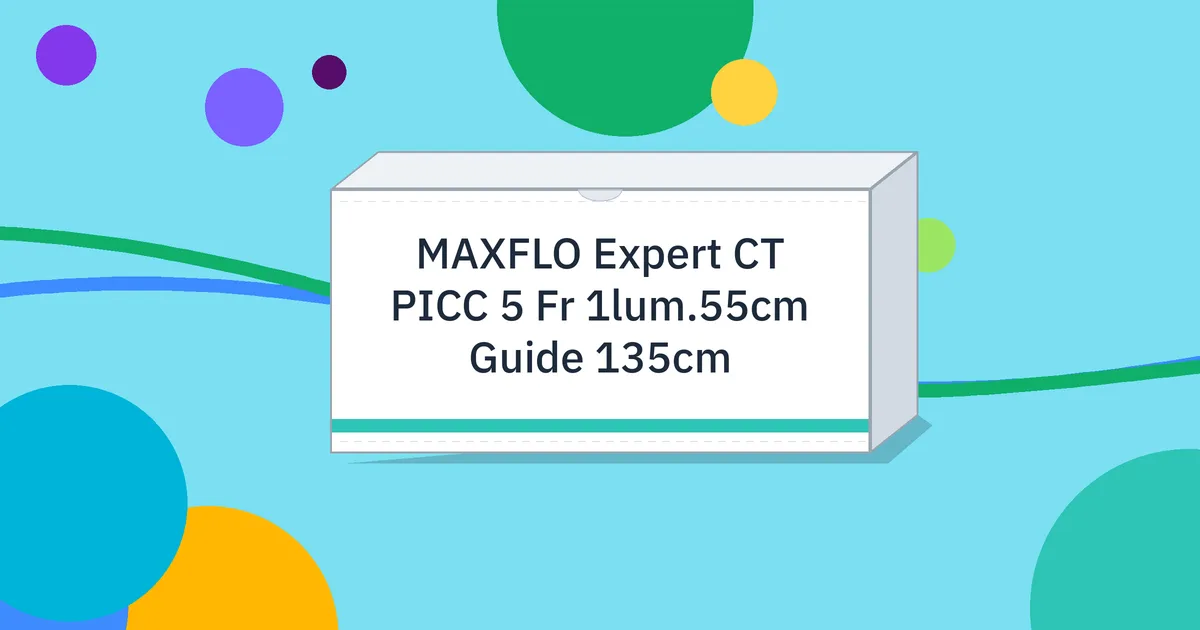 Symbolbild: Packung mit der Aufschrift MAXFLO Expert CT PICC 5 Fr 1lum.55cm Guide 135cm (PZN 15209616) – Verfügbarkeit und Bezug in Apotheken in Frankfurt am Main