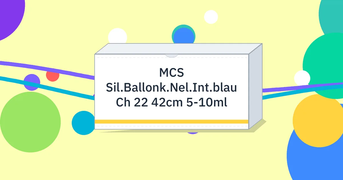 Symbolbild: Packung mit der Aufschrift MCS Sil.Ballonk.Nel.Int.blau Ch 22 42cm 5-10ml (PZN 04800105) – Verfügbarkeit und Bezug in Apotheken in Frankfurt am Main