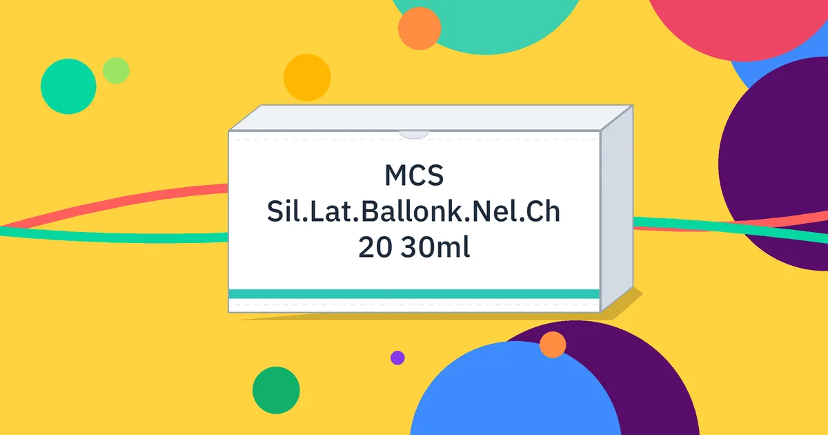 Symbolbild: Packung mit der Aufschrift MCS Sil.Lat.Ballonk.Nel.Ch 20 30ml (PZN 04797596) – Verfügbarkeit und Bezug in Apotheken in Frankfurt am Main