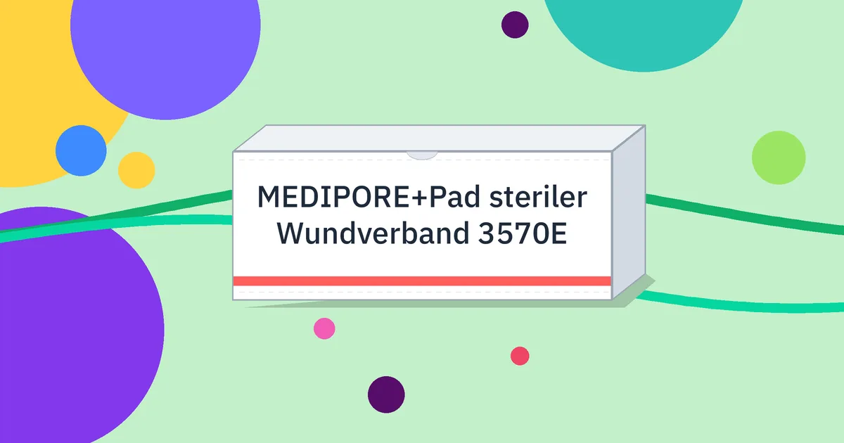 Symbolbild: Packung mit der Aufschrift MEDIPORE+Pad steriler Wundverband 3570E (PZN 01681249) – Verfügbarkeit und Bezug in Apotheken in Frankfurt am Main