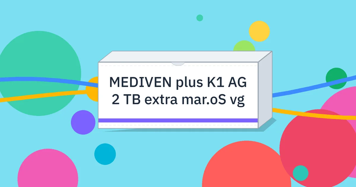 Symbolbild: Packung mit der Aufschrift MEDIVEN plus K1 AG 2 TB extra mar.oS vg (PZN 15061970) – Verfügbarkeit und Bezug in Apotheken in Frankfurt am Main