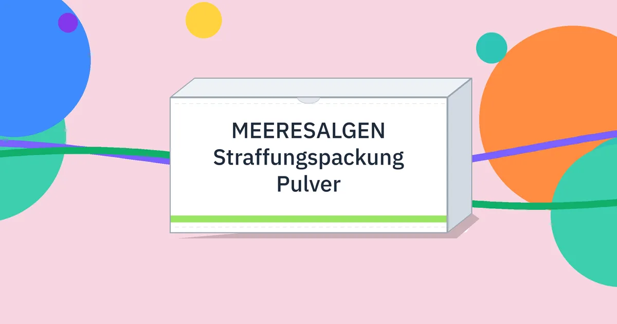 Symbolbild: Packung mit der Aufschrift MEERESALGEN Straffungspackung Pulver (PZN 10749704) – Verfügbarkeit und Bezug in Apotheken in Frankfurt am Main
