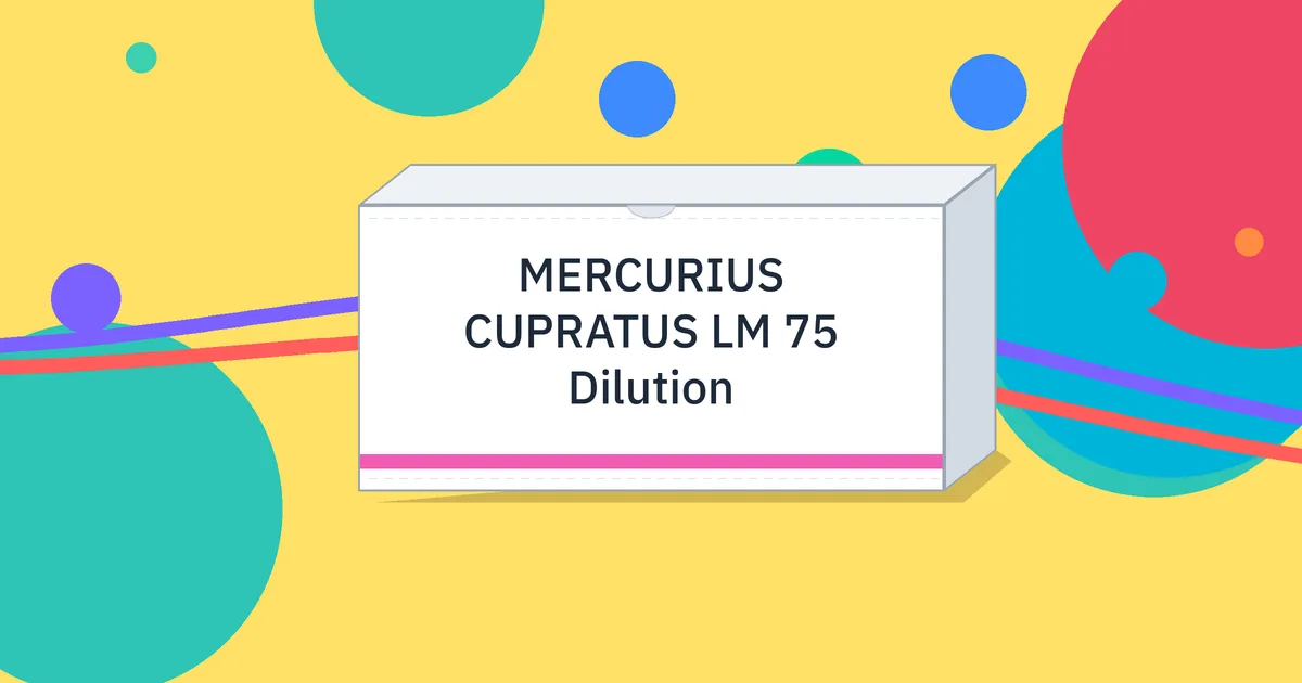 Symbolbild: Packung mit der Aufschrift MERCURIUS CUPRATUS LM 75 Dilution (PZN 12950681) – Verfügbarkeit und Bezug in Apotheken in Frankfurt am Main