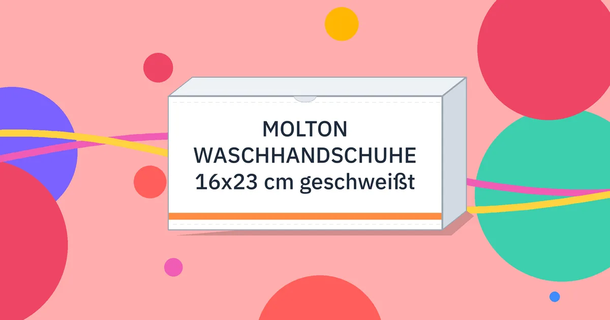 Symbolbild: Packung mit der Aufschrift MOLTON WASCHHANDSCHUHE 16x23 cm geschweißt (PZN 03429614) – Verfügbarkeit und Bezug in Apotheken in Frankfurt am Main
