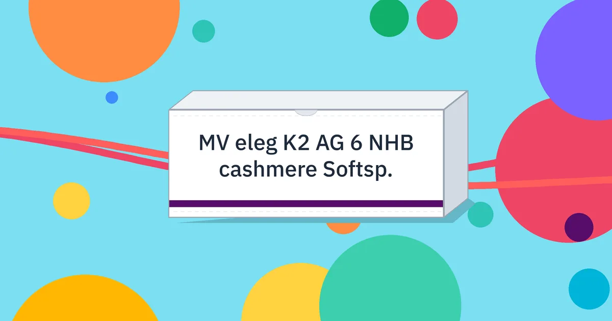 Symbolbild: Packung mit der Aufschrift MV eleg K2 AG 6 NHB cashmere Softsp. (PZN 15730098) – Verfügbarkeit und Bezug in Apotheken in Frankfurt am Main