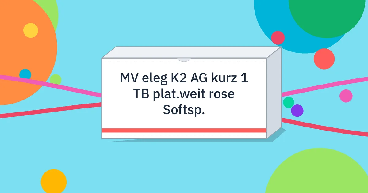 Symbolbild: Packung mit der Aufschrift MV eleg K2 AG kurz 1 TB plat.weit rose Softsp. (PZN 14696755) – Verfügbarkeit und Bezug in Apotheken in Frankfurt am Main