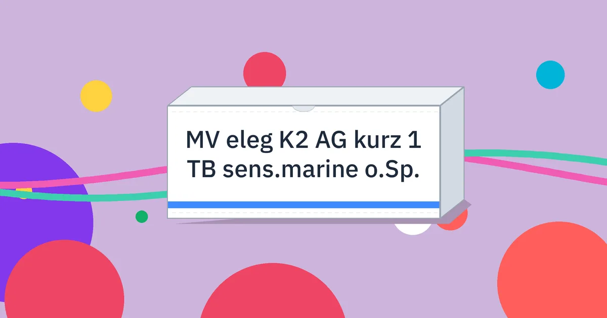 Symbolbild: Packung mit der Aufschrift MV eleg K2 AG kurz 1 TB sens.marine o.Sp. (PZN 14606278) – Verfügbarkeit und Bezug in Apotheken in Frankfurt am Main