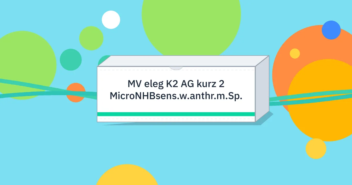 Symbolbild: Packung mit der Aufschrift MV eleg K2 AG kurz 2 MicroNHBsens.w.anthr.m.Sp. (PZN 16071350) – Verfügbarkeit und Bezug in Apotheken in Frankfurt am Main
