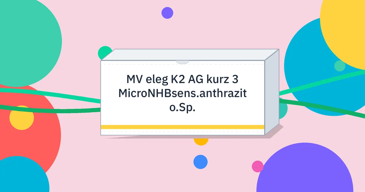 Symbolbild: Packung mit der Aufschrift MV eleg K2 AG kurz 3 MicroNHBsens.anthrazit o.Sp. (PZN 16071019) – Verfügbarkeit und Bezug in Apotheken in Frankfurt am Main