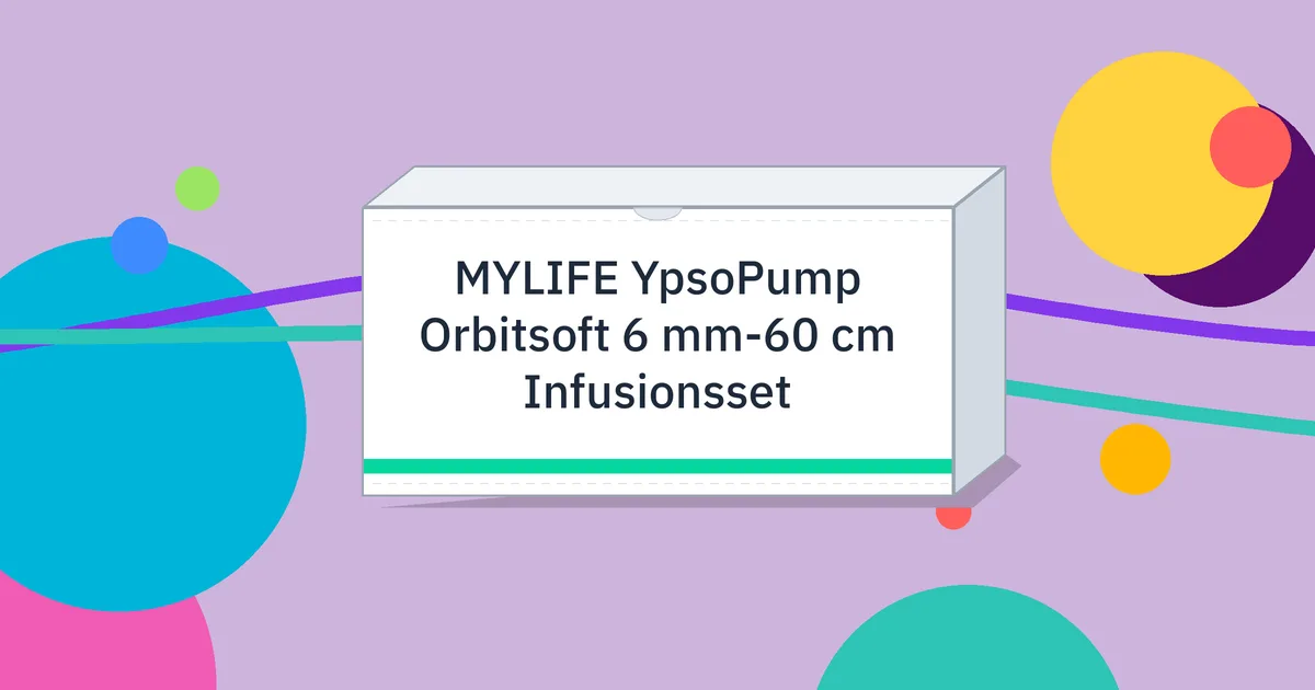 Symbolbild: Packung mit der Aufschrift MYLIFE YpsoPump Orbitsoft 6 mm-60 cm Infusionsset (PZN 18730880) – Verfügbarkeit und Bezug in Apotheken in Frankfurt am Main