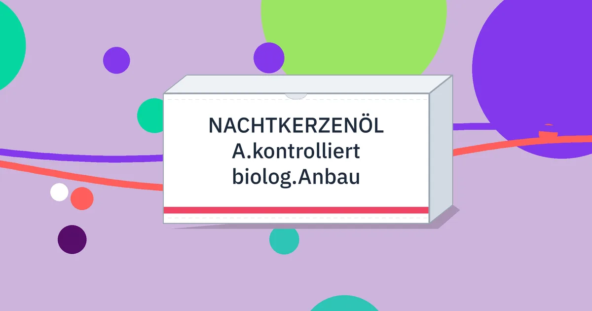 Symbolbild: Packung mit der Aufschrift NACHTKERZENÖL A.kontrolliert biolog.Anbau (PZN 02807416) – Verfügbarkeit und Bezug in Apotheken in Frankfurt am Main